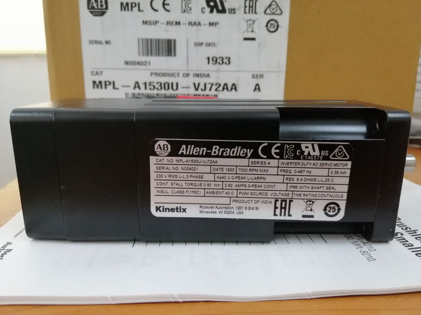 EC-0737,MPL-A1530U-VJ72AA ,Allen-Bradley – LOGICON ENGINEERING Co.,Ltd.
